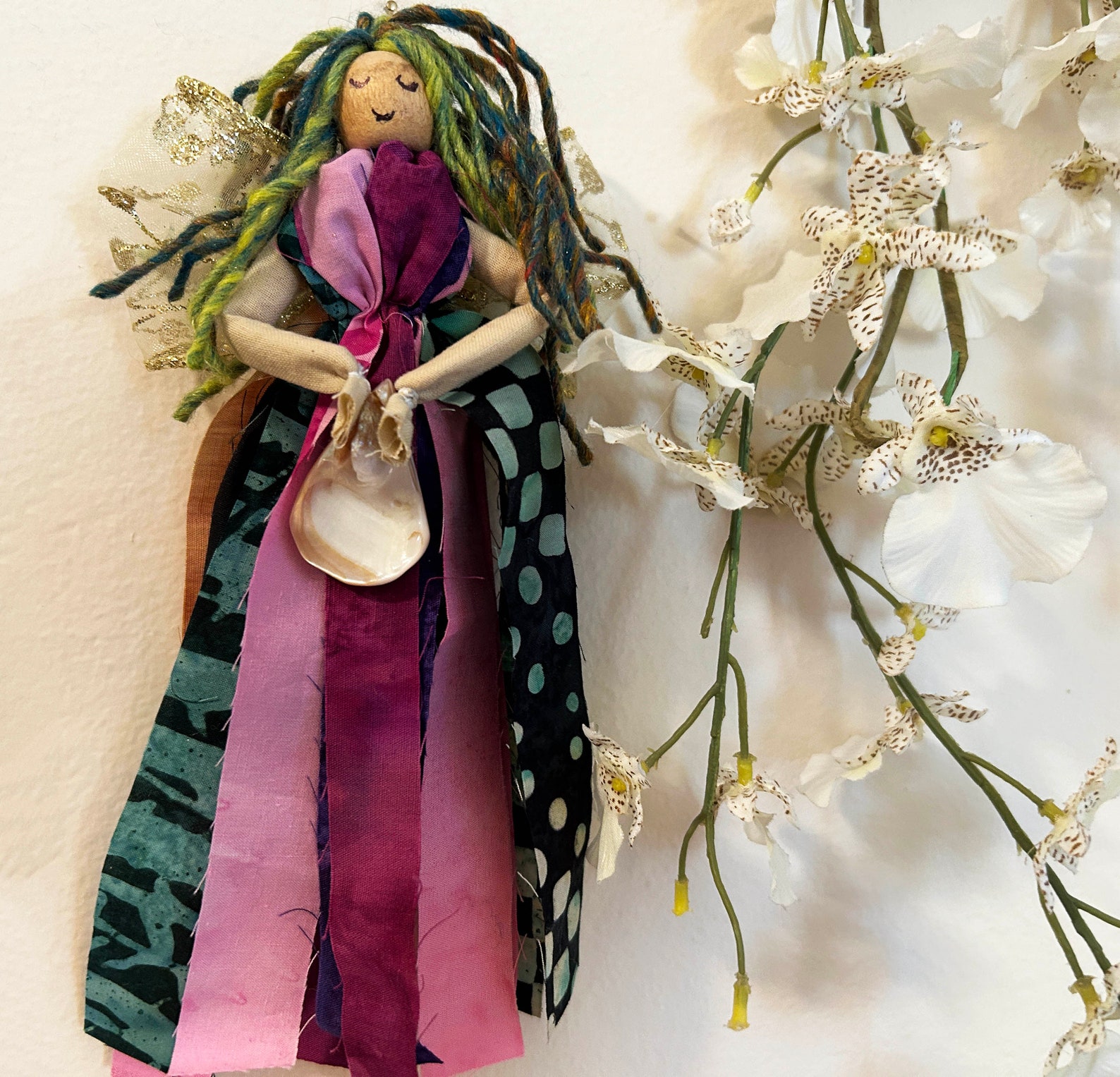 Good Luck Spirit Fiber Art Doll, Fun Fairy OOAK Small Cloth Goddess ...