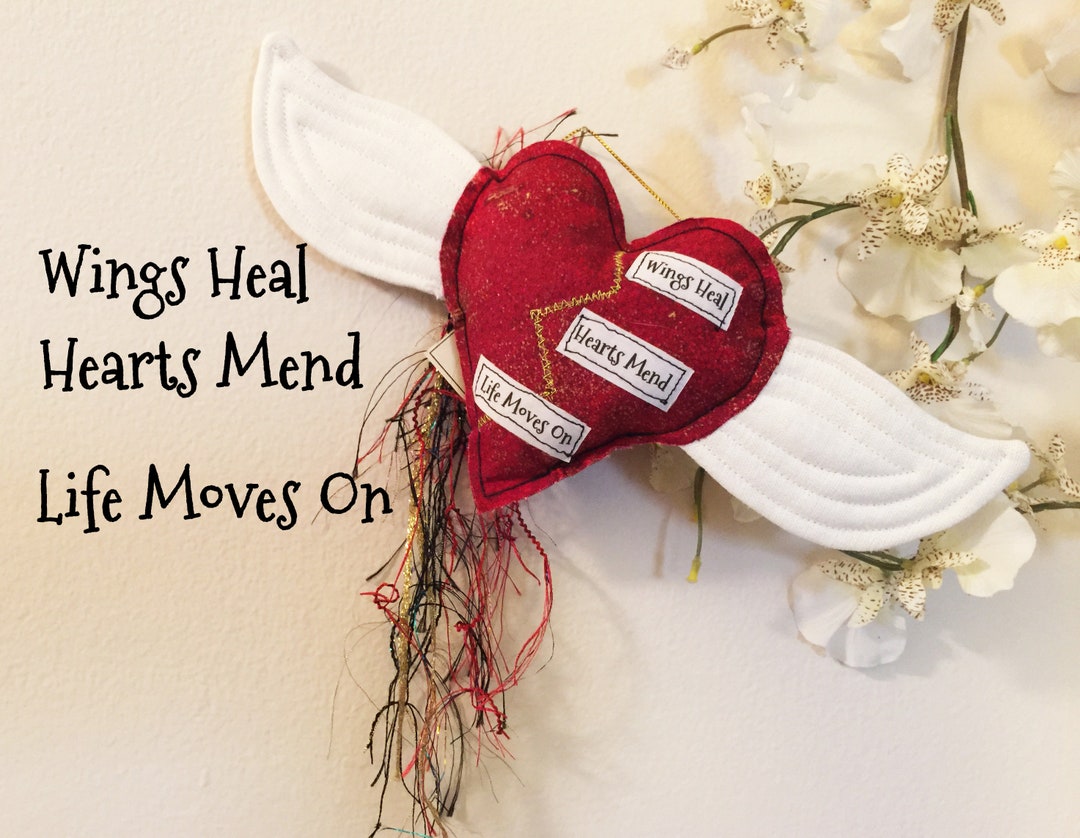 Healed Heart, Mended Heart Ornament, Winged Heart Ornament, Sympathy ...