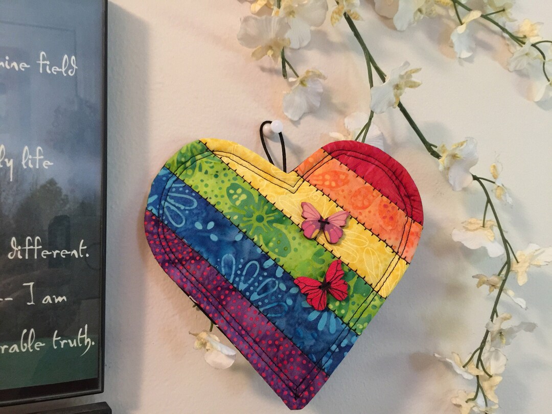 Rainbow Heart Quilted Ornament, A Celebration of Equality and Love ...