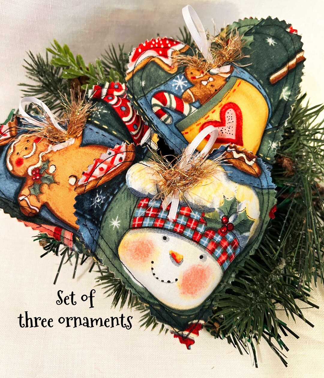 Holiday Cook Theme Tree Ornaments Set, Stuffed Fabric Holiday Decor ...