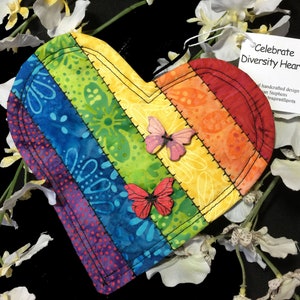 Rainbow Heart Quilted Ornament, A Celebration of Equality and Love ...
