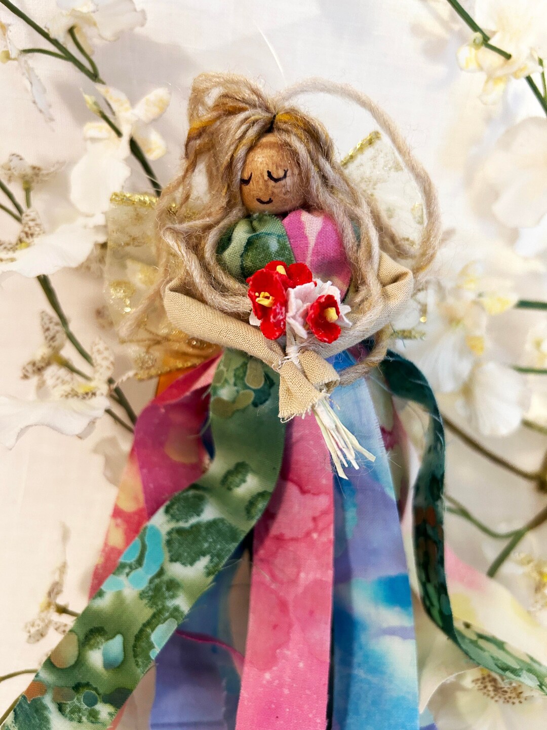 Good Luck Spirit Fiber Art Doll, Fun Fairy OOAK, Small Cloth Goddess ...
