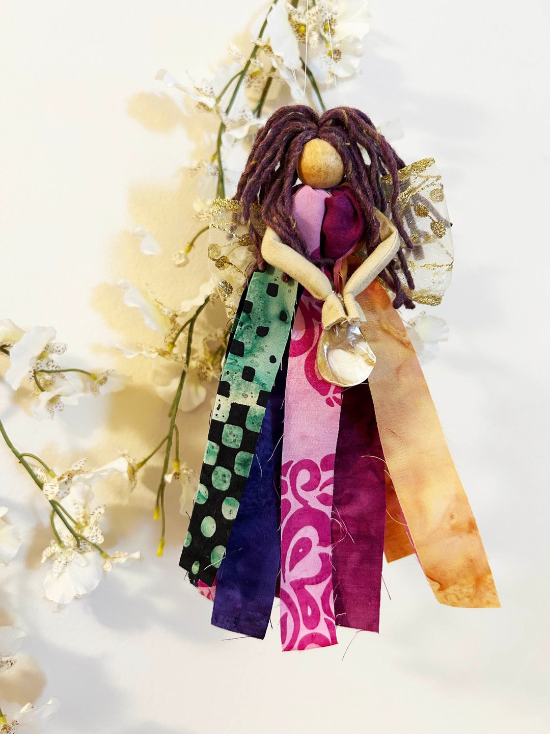 Good Luck Spirit Fiber Art Doll, Fun Fairy OOAK, Cloth Goddess Altar ...