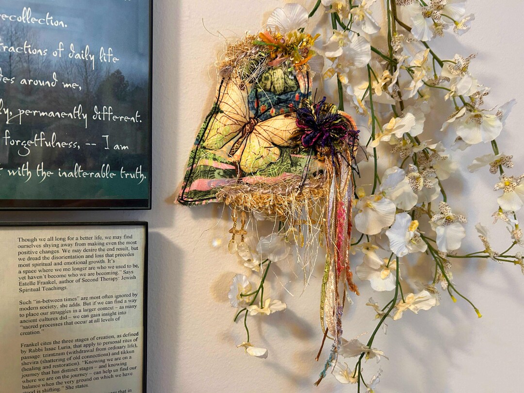 Quilted Wall Art Collage, Threads of Renewal, Fiber Art Friendship Gift ...