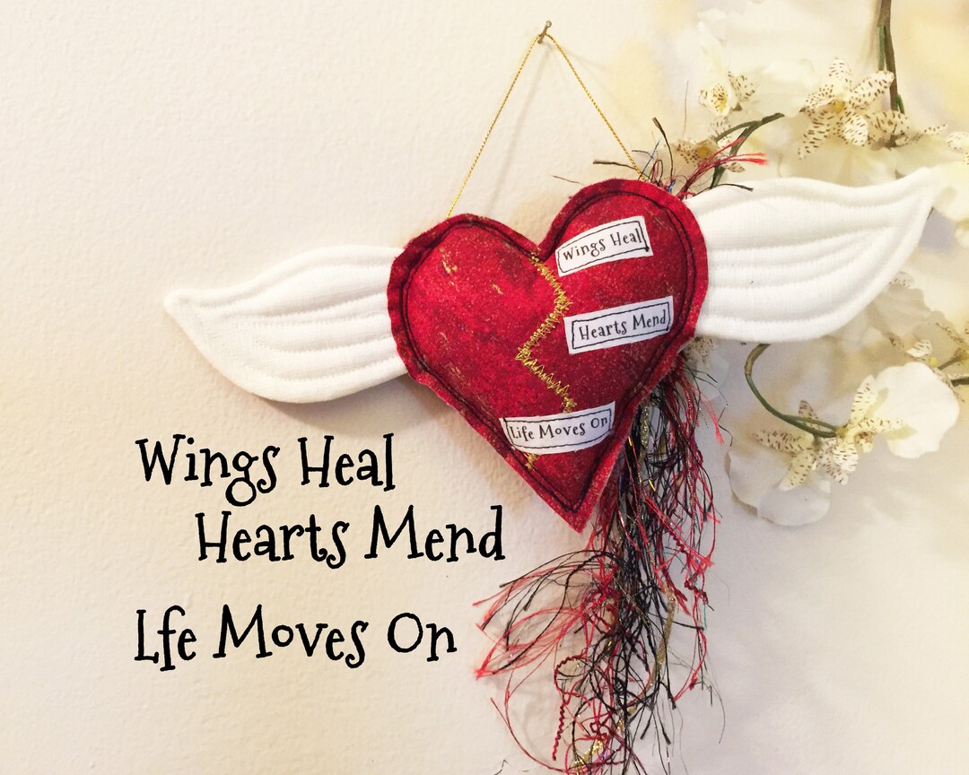 Healed Heart, Mended Heart Ornament, Winged Heart Ornament, Sympathy ...
