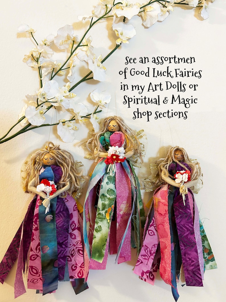 Good Luck Angel Spirit Fiber Art Doll, Handmade Fun Fairy, OOAK Cloth ...