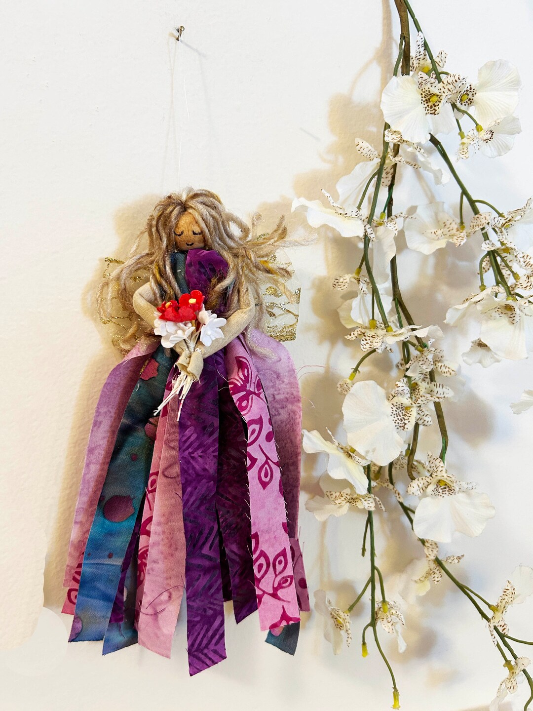 Good Luck Spirit Fiber Art Doll, Fun Fairy OOAK, Small Cloth Goddess ...