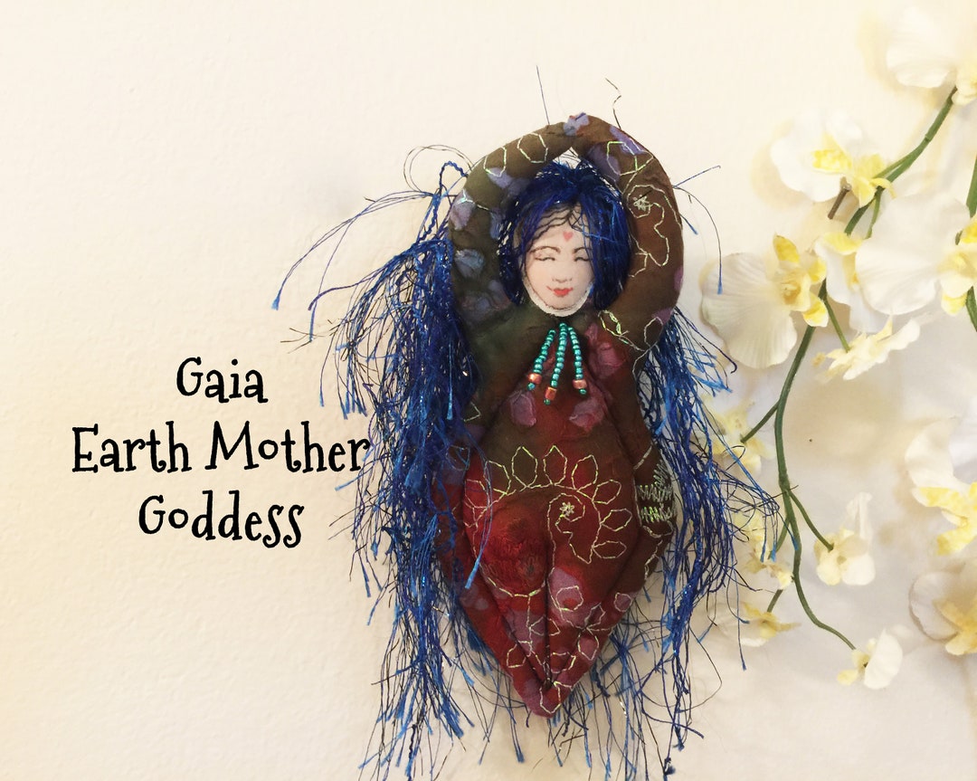 Gaia Mother Earth Goddess Figure, Nurturing Healing Spirit Doll, OOAK Handmade Altar Art ...