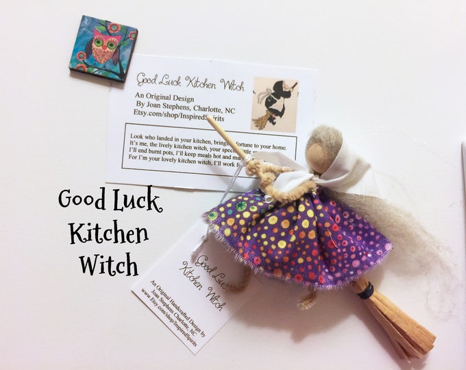 Good Luck Kitchen Witch Magnet Ornament, Kitchen Witch, House Blessing ...