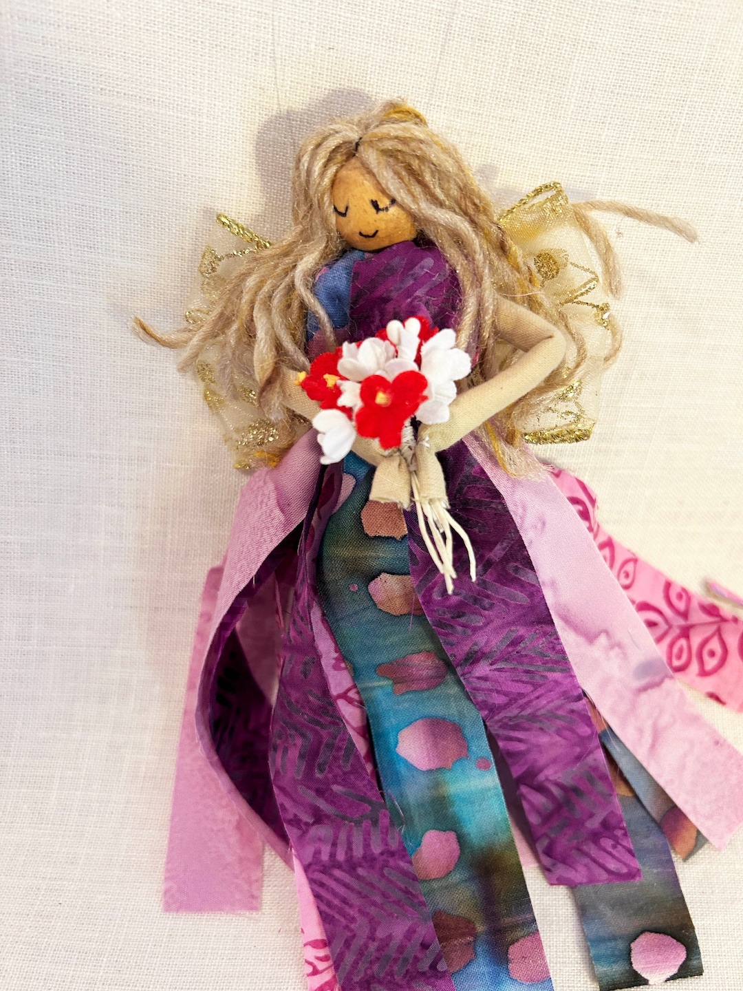 Good Luck Angel Spirit Fiber Art Doll, Fun Fairy OOAK, Cloth Goddess ...