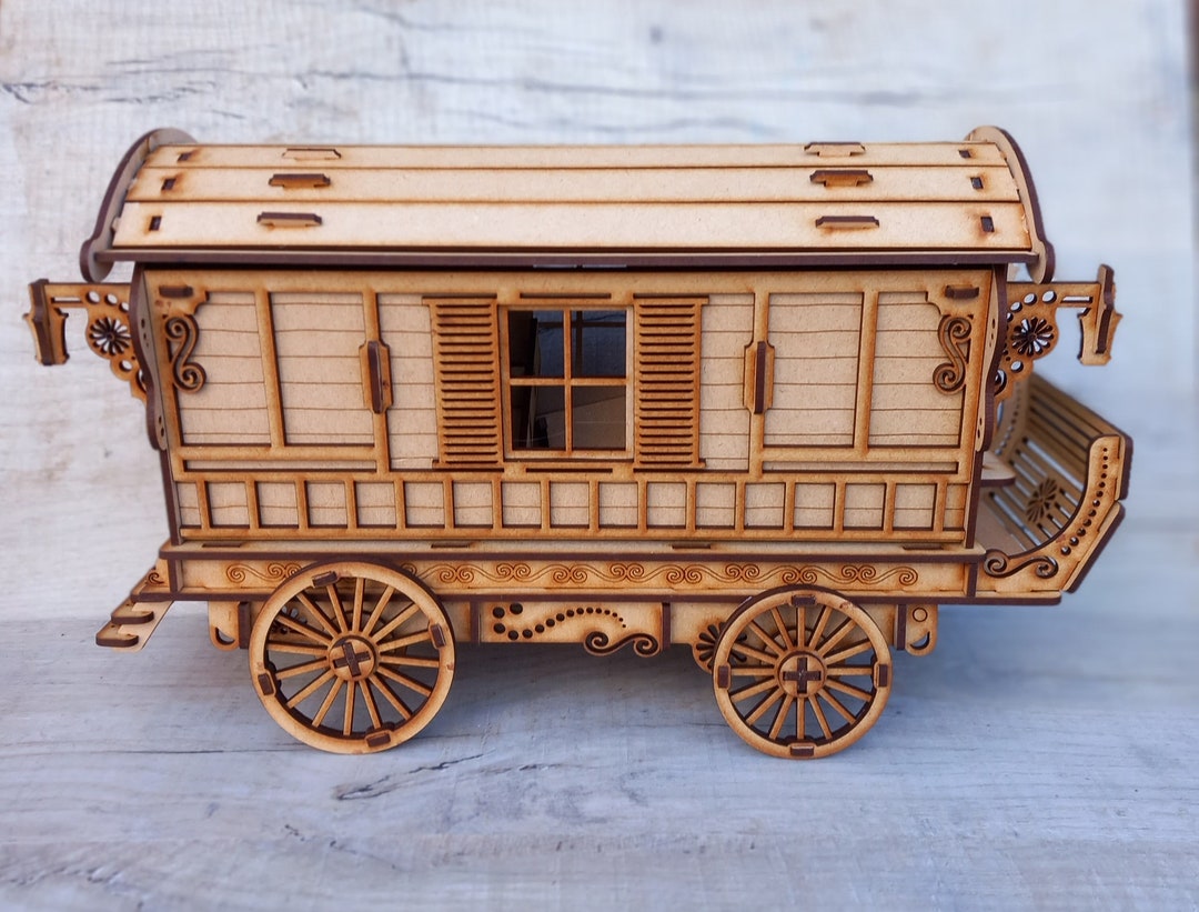 Gypsy, Romany Caravan Self Assembly Model Kit 3d Mdf Laser Cut - Etsy