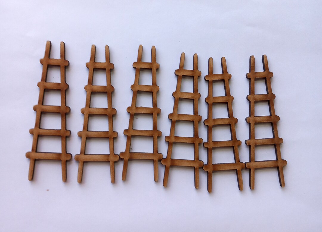 Miniature Wooden Laser Cut Fairy Ladders Pack of Six Cut From 3 Mm ...