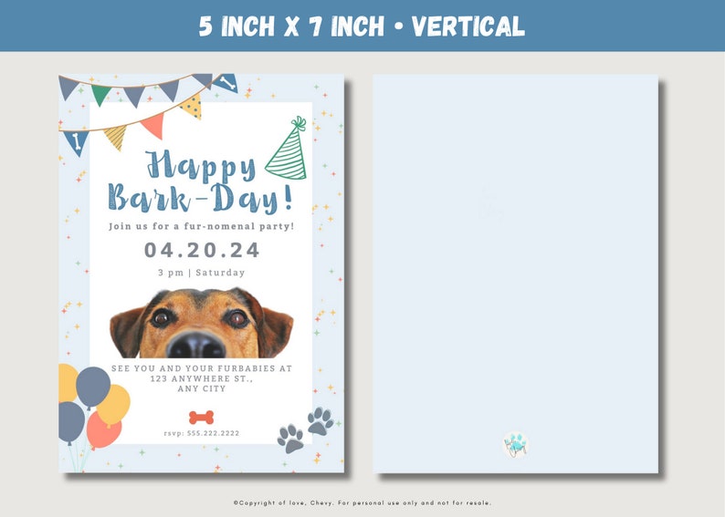 Happy Bark-day Fido's Birthday Invitation, Dog Party, Birthday Bash ...