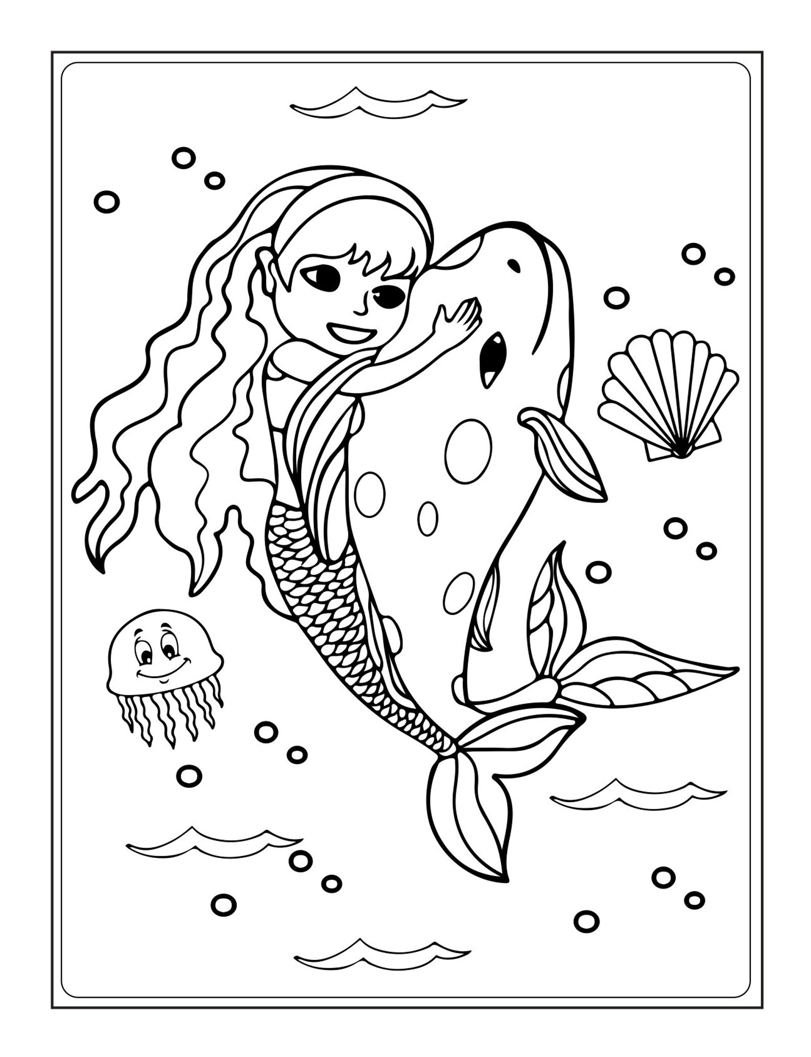 Mermaid Coloring Pages for Kids Vol. 2 - 50 Printable Pdf's of Fund ...