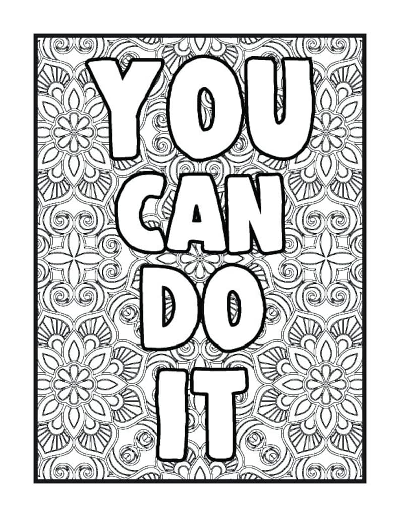 Printable Motivational Coloring Pages - Affirmations and Confidence - Etsy