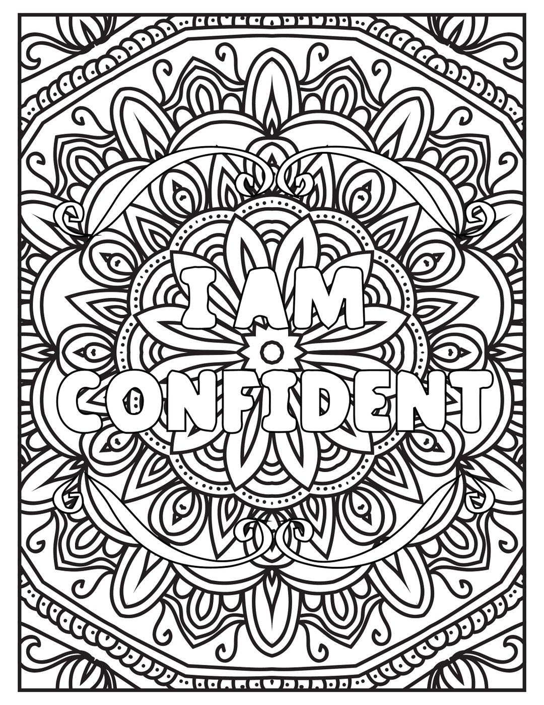 Printable Motivational Coloring Pages - Affirmations and Confidence - Etsy