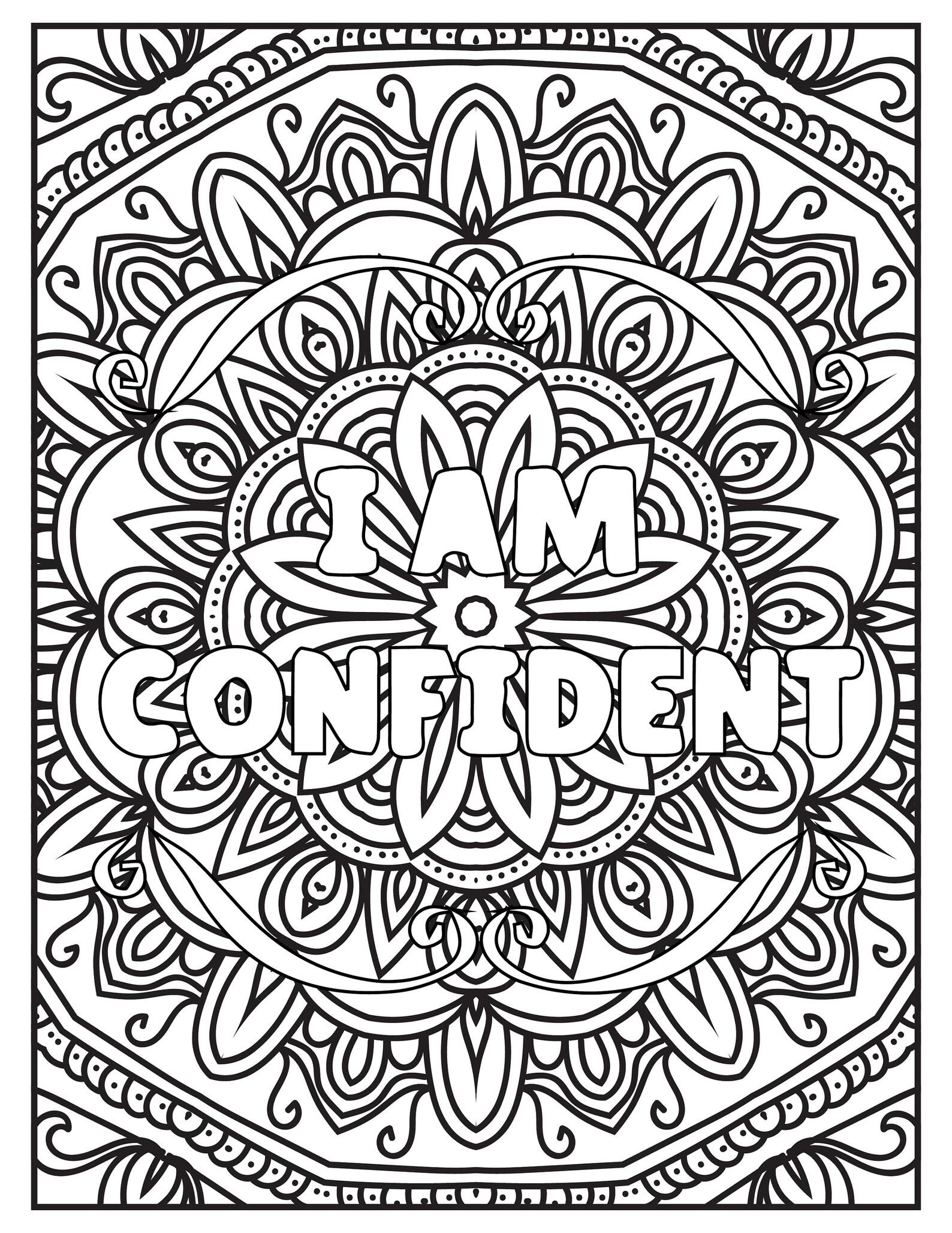 Printable Motivational Coloring Pages - Affirmations and Confidence - Etsy