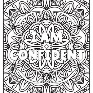 Printable Motivational Coloring Pages - Affirmations and Confidence - Etsy
