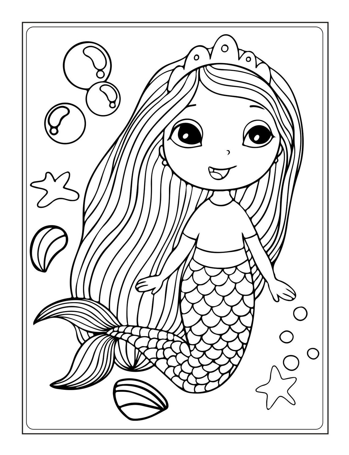 Mermaid Coloring Pages for Kids Vol. 2 - 50 Printable Pdf's of Fund ...
