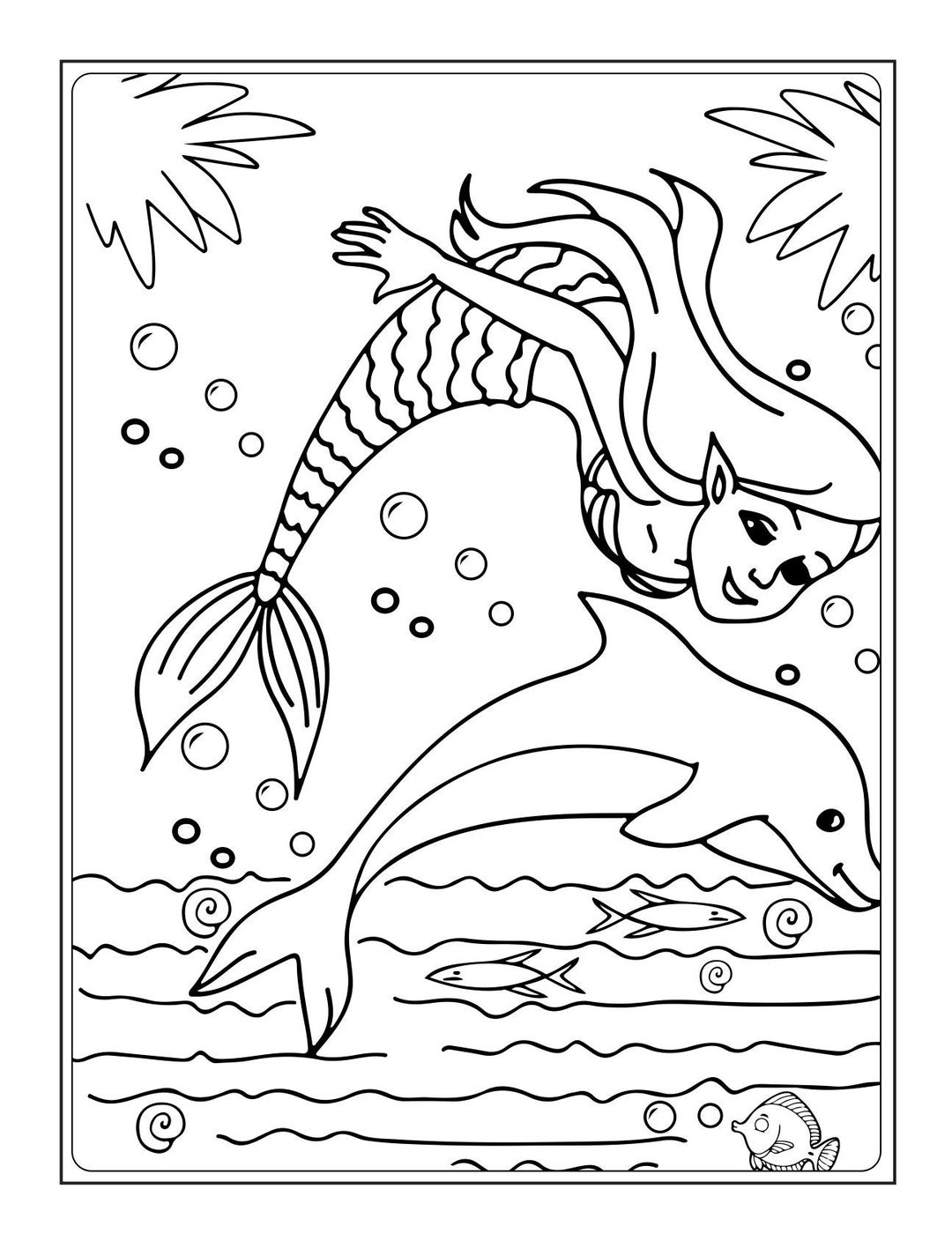 Mermaid Coloring Pages for Kids Vol. 2 - 50 Printable Pdf's of Fund ...