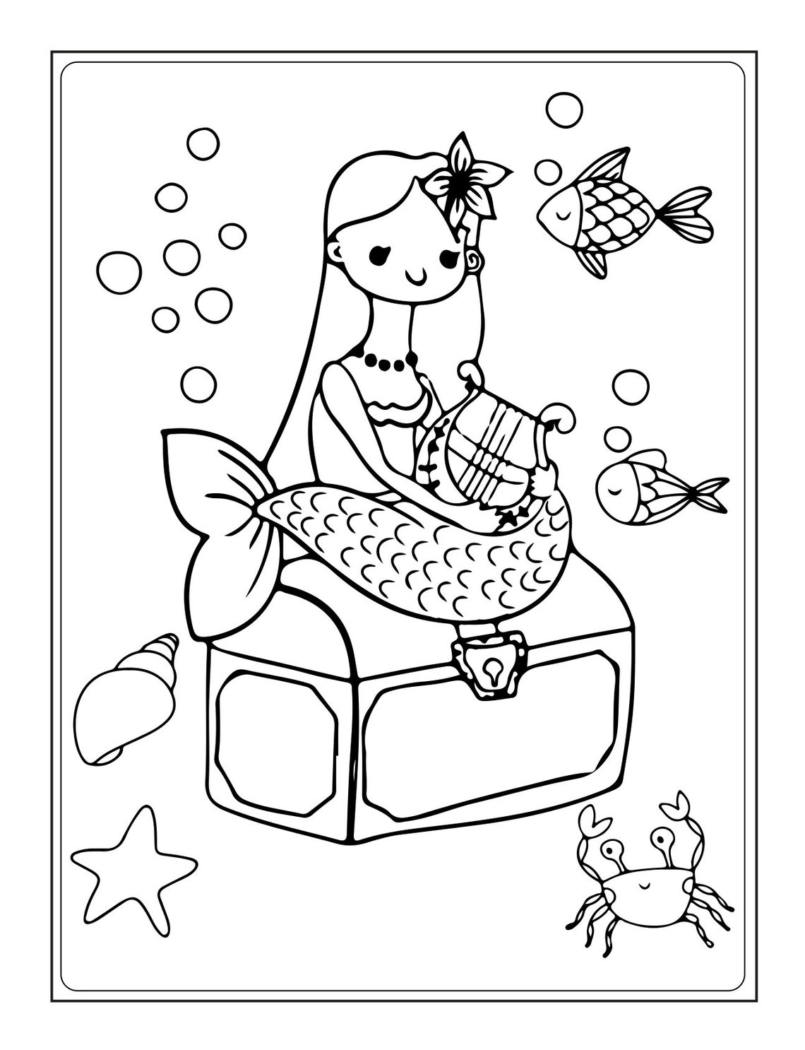 Mermaid Coloring Pages for Kids Vol. 1 - 50 Printable Pdf's of Fun ...