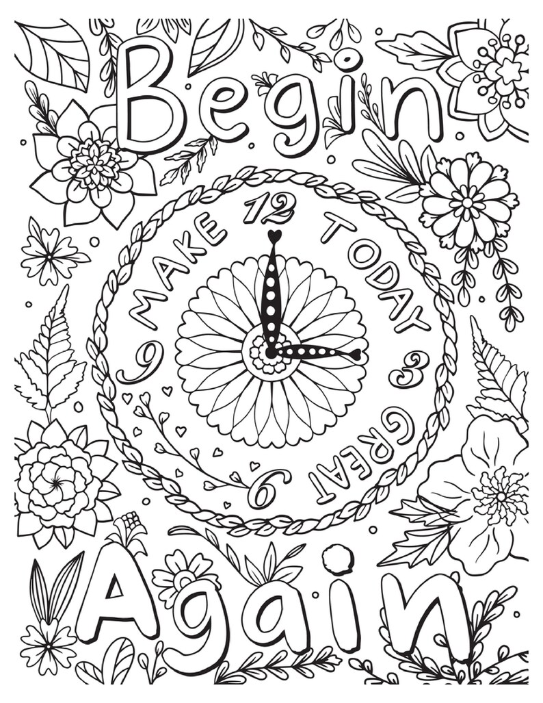 Printable Motivational Coloring Pages - Affirmations and Confidence - Etsy