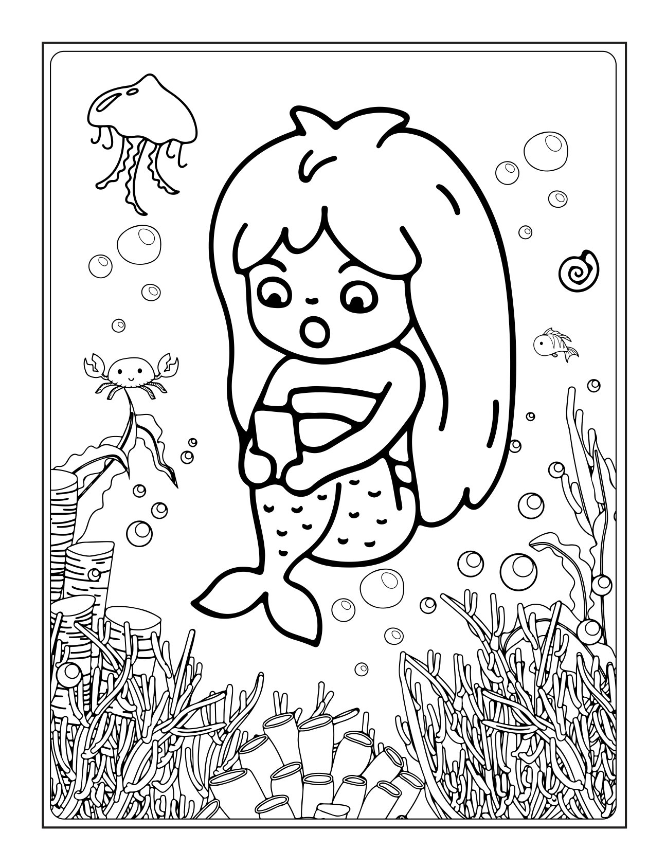 Mermaid Coloring Pages for Kids Vol. 1 - 50 Printable Pdf's of Fun ...