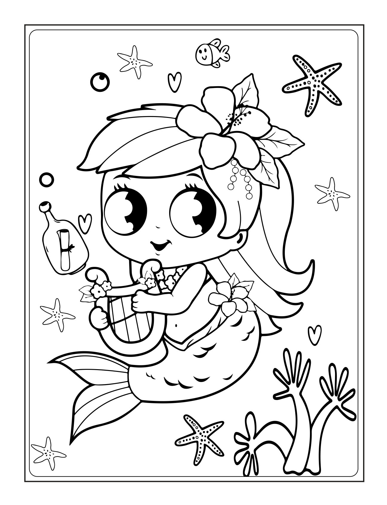 Mermaid Coloring Pages for Kids Vol. 1 - 50 Printable Pdf's of Fun ...