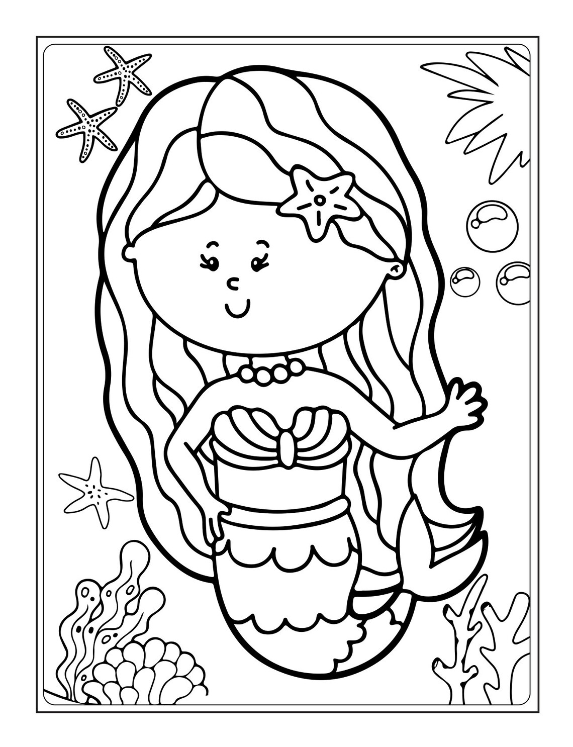 Mermaid Coloring Pages for Kids Vol. 2 - 50 Printable Pdf's of Fund ...