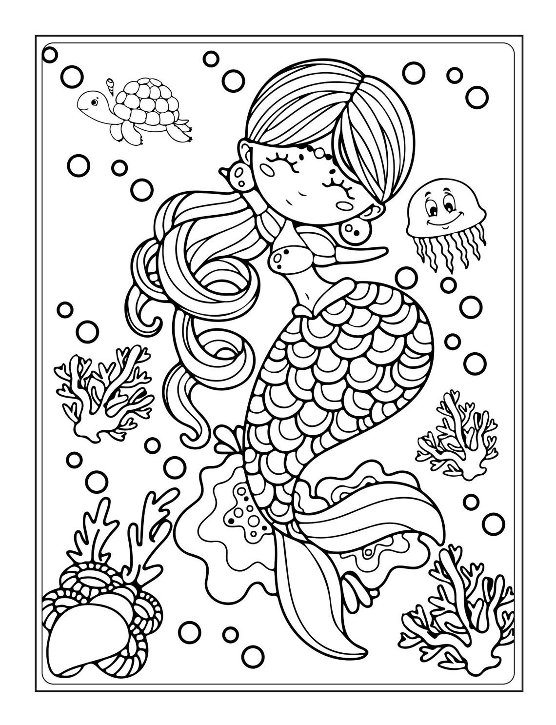 Mermaid Coloring Pages for Kids Vol. 2 - 50 Printable Pdf's of Fund ...