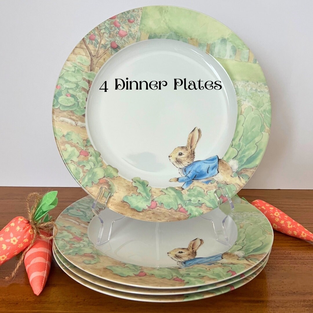 Beatrix Potter Peter Rabbit Set of 4 Dinner Plates NEW 2024 Ships ...