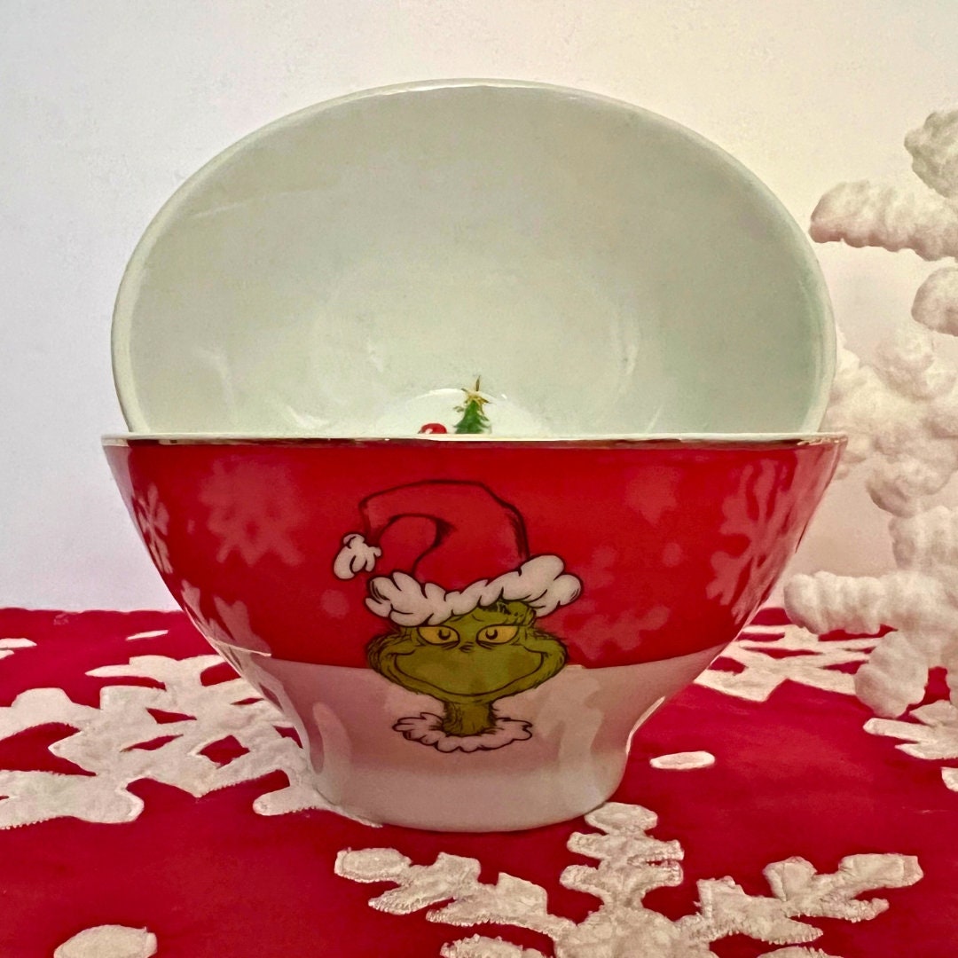 The Grinch Cereal Soup Bowls Set of 2 New Christmas Ships - Etsy