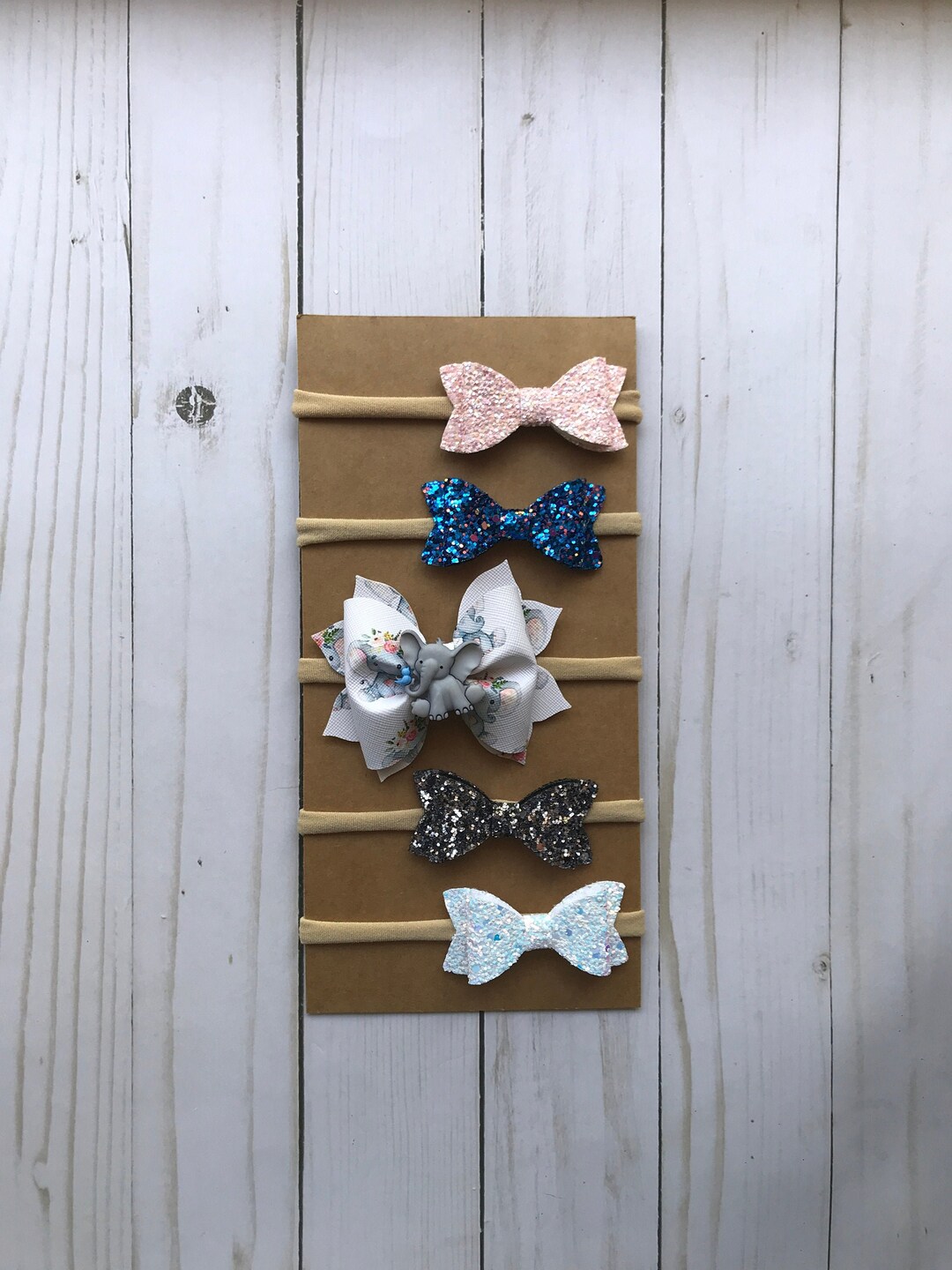 Elephant Hair Bow, Elephant Baby Headband, Elephant Baby Girl Birthday ...