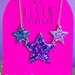 Stars Resin Necklace Star Shaped Christmas Necklace Glitter - Etsy