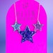 Stars Resin Necklace Star Shaped Christmas Necklace Glitter - Etsy