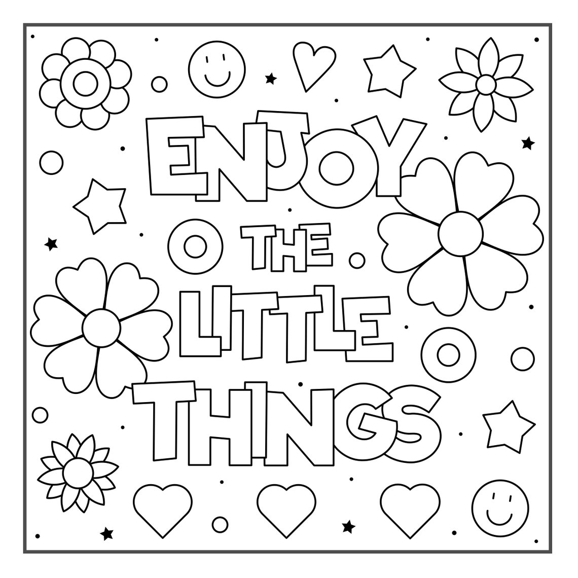 Positive Word 20 Coloring Page - Etsy UK