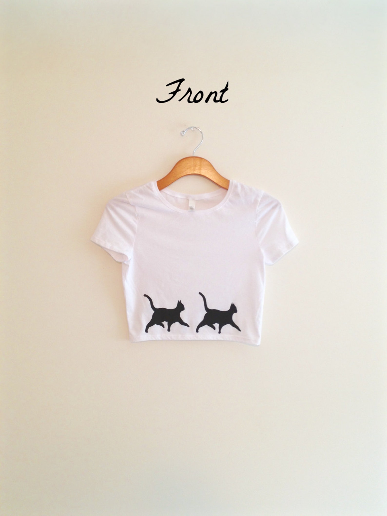 SIZE MEDIUM, White and Black Cat Crop Top, Cat Shirt, Cool Cat Tee, Cat ...