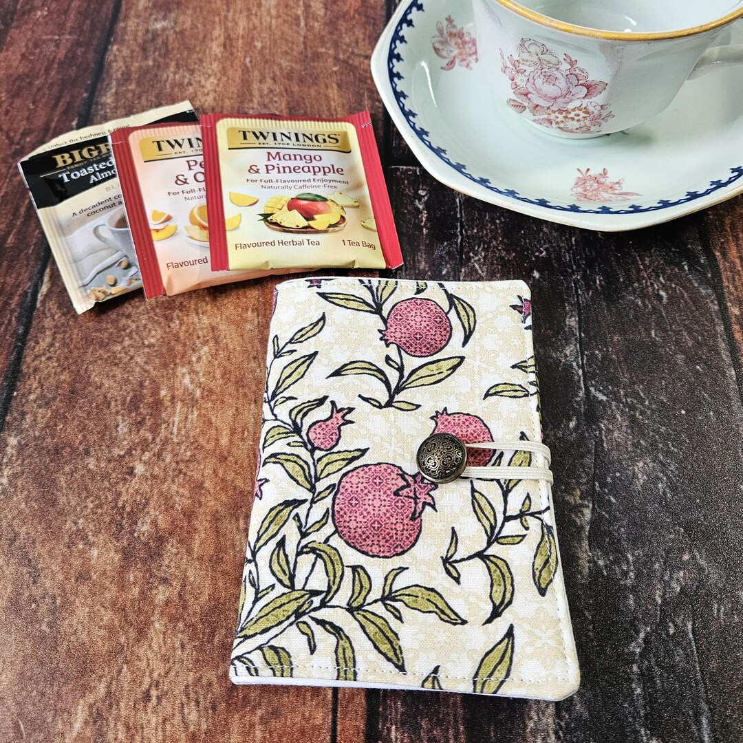 Pomegranate Handmade Tea Bag Wallet, Travel Tea and Sugar Holder ...