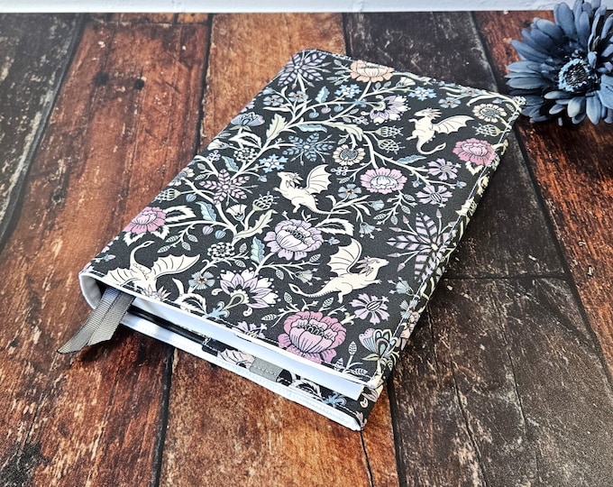 Adjustable Book Cover - Fabric Dust Jacket - Book Sleeve - Bookish Gift ...