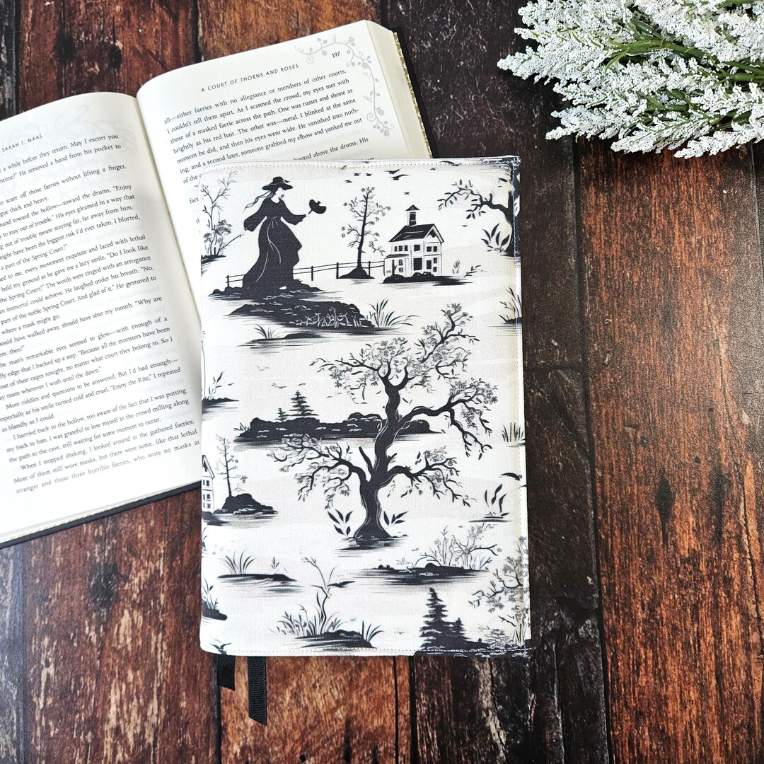 Salem Witch Toile Adjustable Book Cover | Dust Jacket | Gothic Book ...