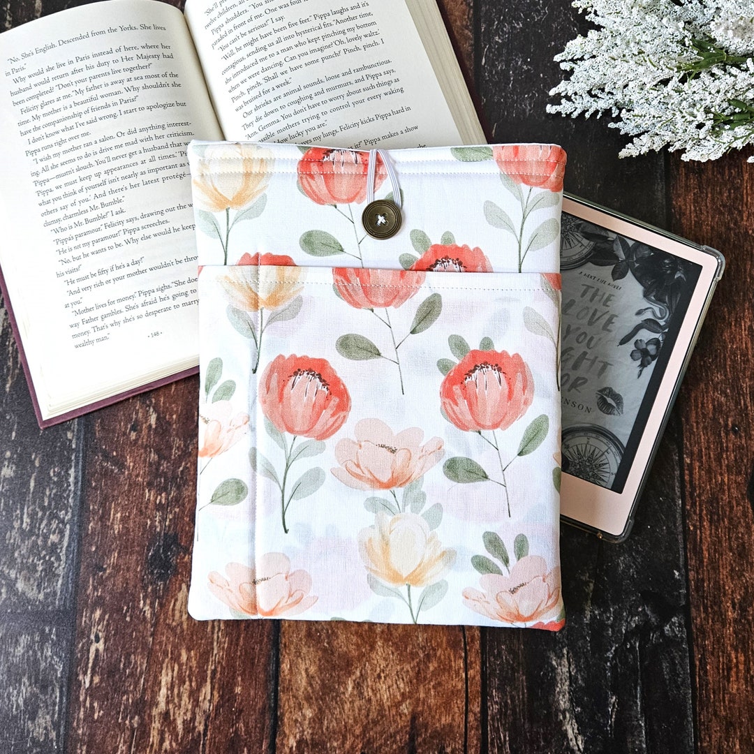Watercolor Peony Book Sleeve | Book Lover Gift | Book Cover | Kindle ...