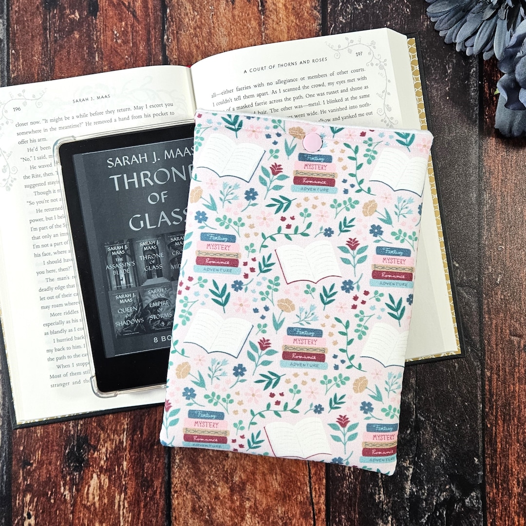 Floral Book Stack Kindle Sleeve Book Lover Gift E-reader Cover Kindle ...