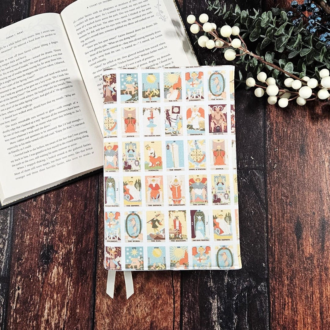 Tarot Cards Adjustable Book Cover | Dust Jacket | Book Sleeve | Bookish ...