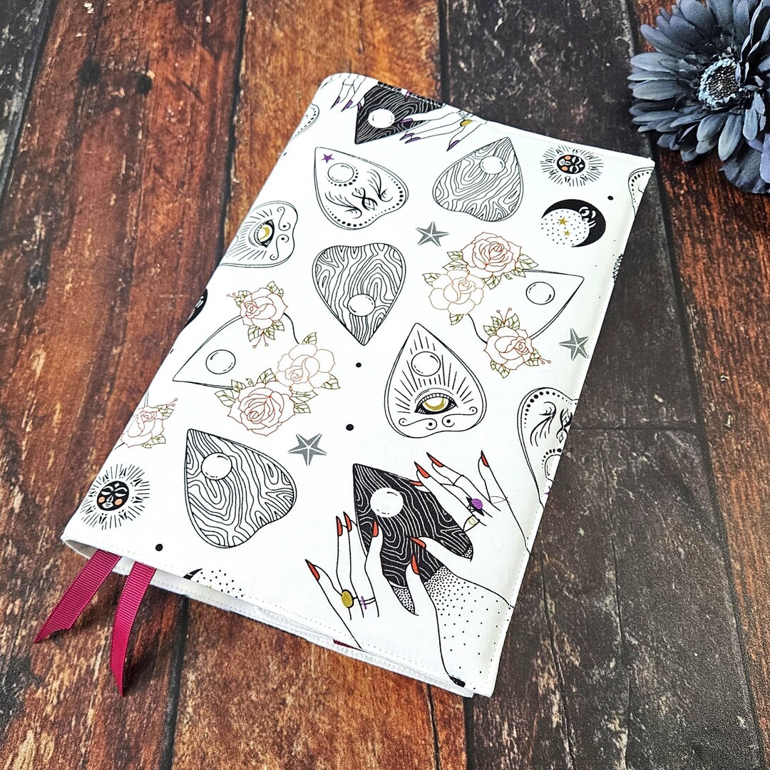 Ouija Board Book Cover, Witchy Reusable Dust Jacket, Bookish Gift ...