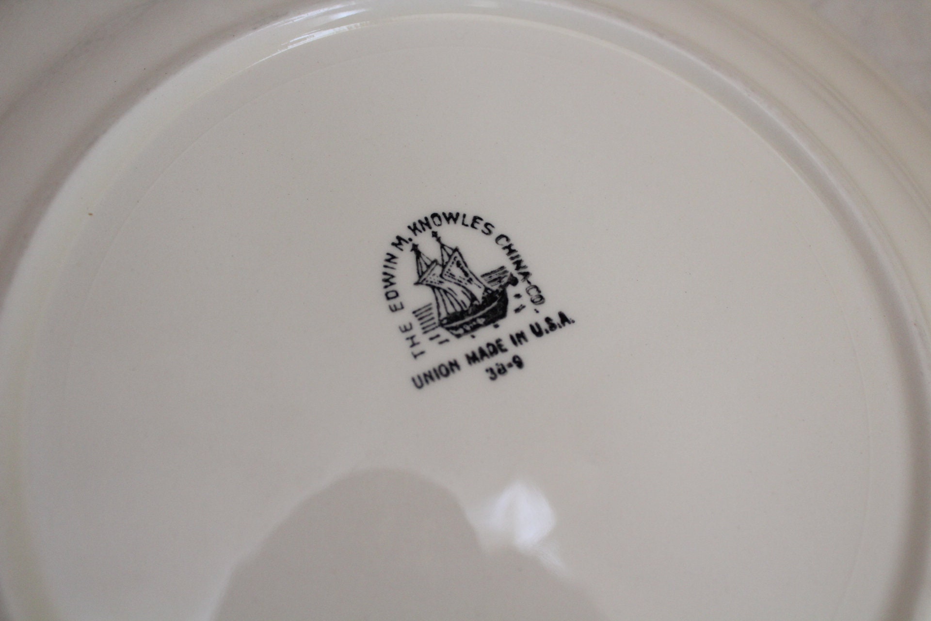 Vintage 1950s EDWIN M KNOWLES PLATES Union Made Stamped Set of Four ...