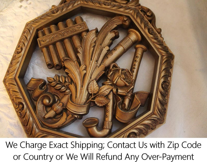 Vintage 1976 MUSICAL INSTRUMENT PLAQUE Set of Two 12-inches - Etsy