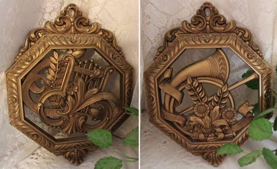 Vintage 1976 MUSICAL INSTRUMENT PLAQUE Set of Two 12-inches - Etsy