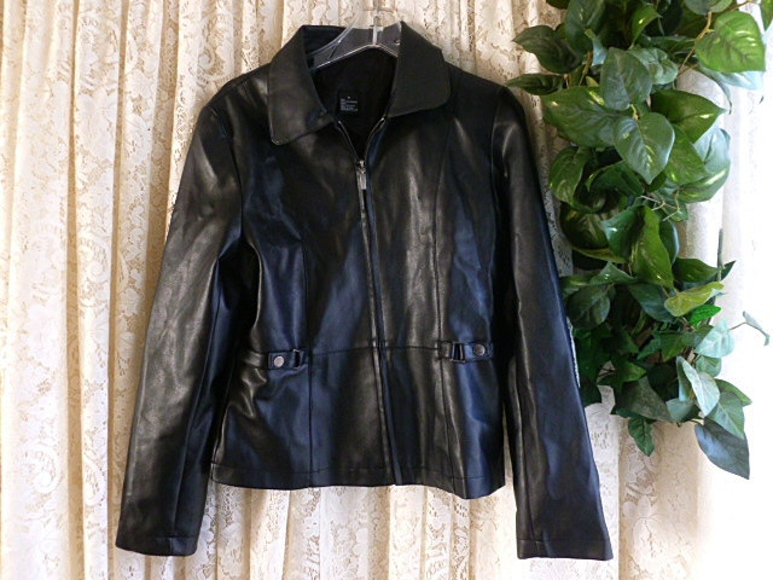 Vintage WET LOOK POLYURETHANE Ladies Jacket Coat Size Medium - Etsy