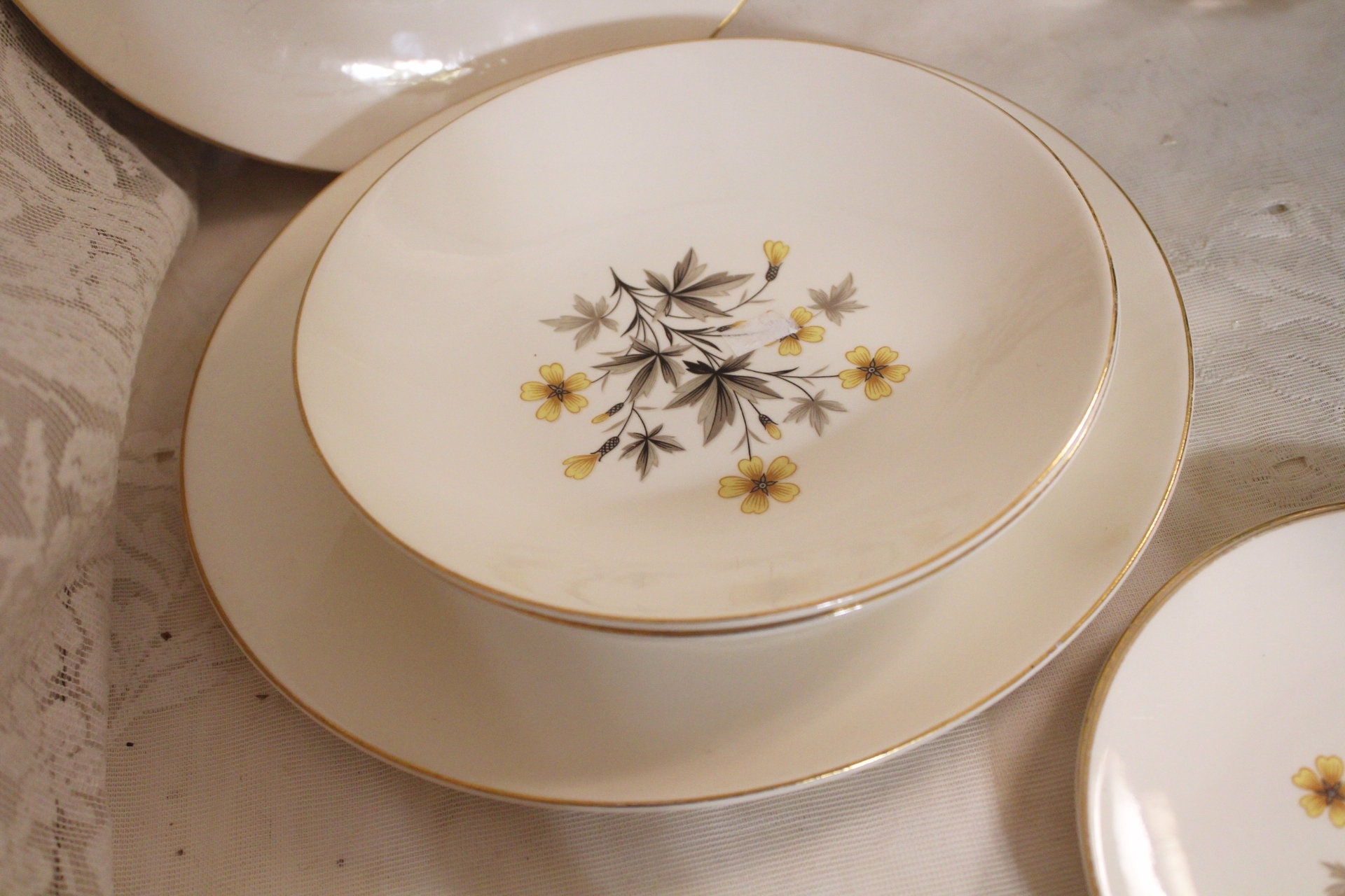 Home & Living Dining & Serving Sunlight X-5051 Yellow Floral Pattern ...