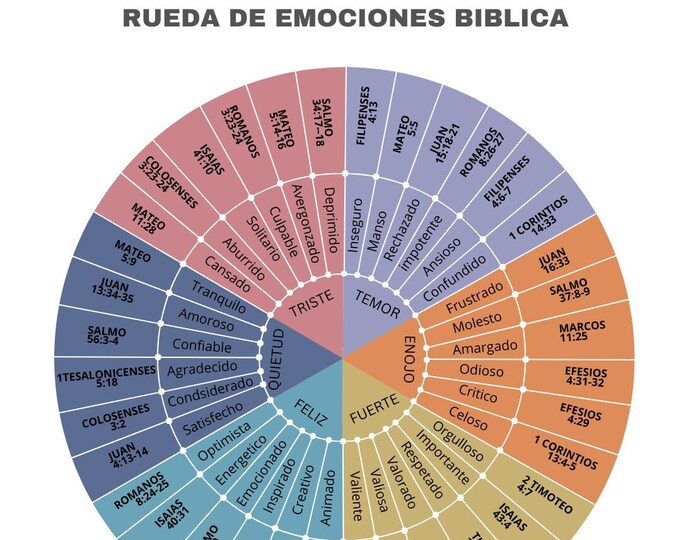 Biblical Emotions Wheel-printable Mental Health Therapy Tools Emotional ...